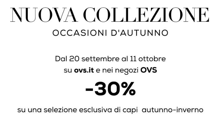OVS: -30% sulla nuova collezione | Offerte e Promozioni