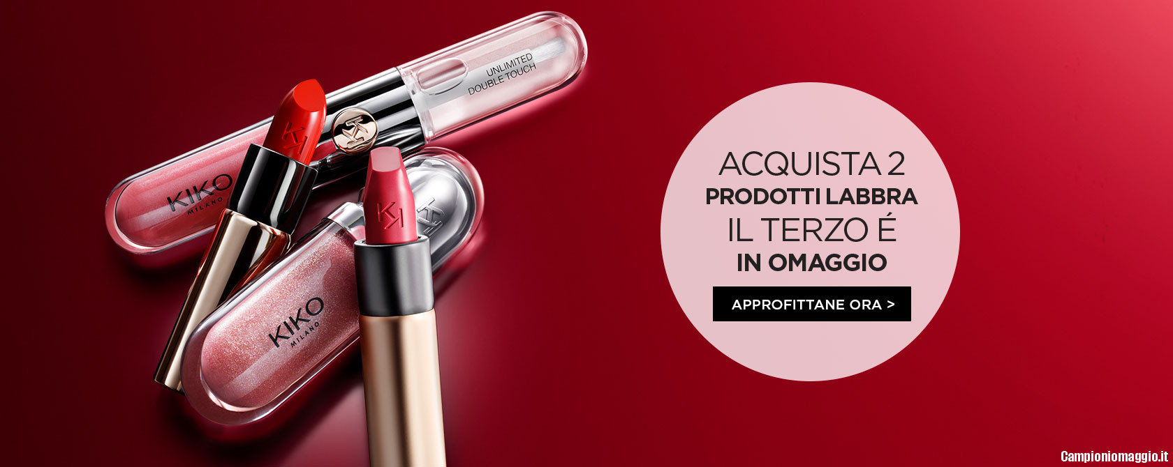 KIKO: acquista due prodotti labbra uno è omaggio | Offerte e Promozioni